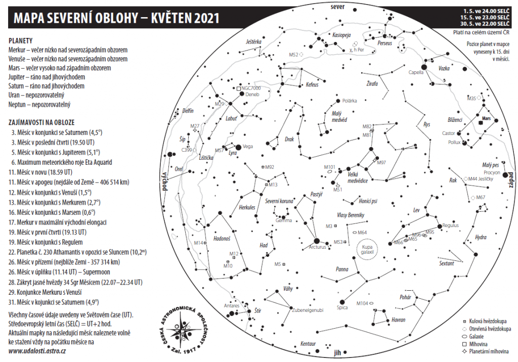 Astronomické události » Mapy oblohy